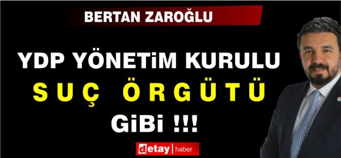 Bertan Zaroğlu Yine YDP'yi Hedef Aldı, Bu Kez De Suç Örgütü Dedi